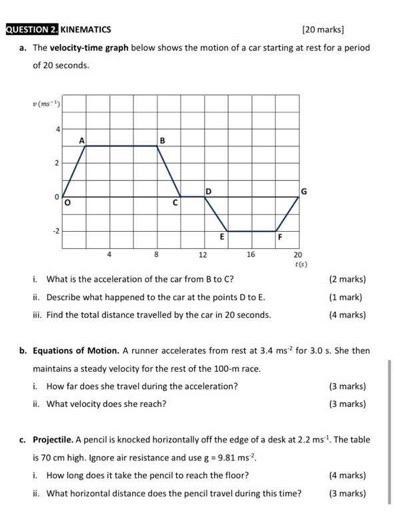 Solved QUESTION 2. KINEMATICS [20 marks) a. The | Chegg.com