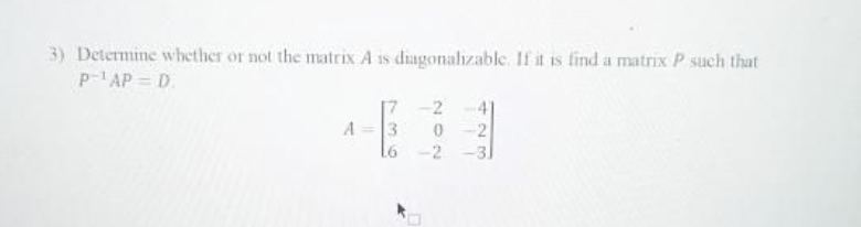 Solved Determine whether or ﻿not the matrix A is | Chegg.com