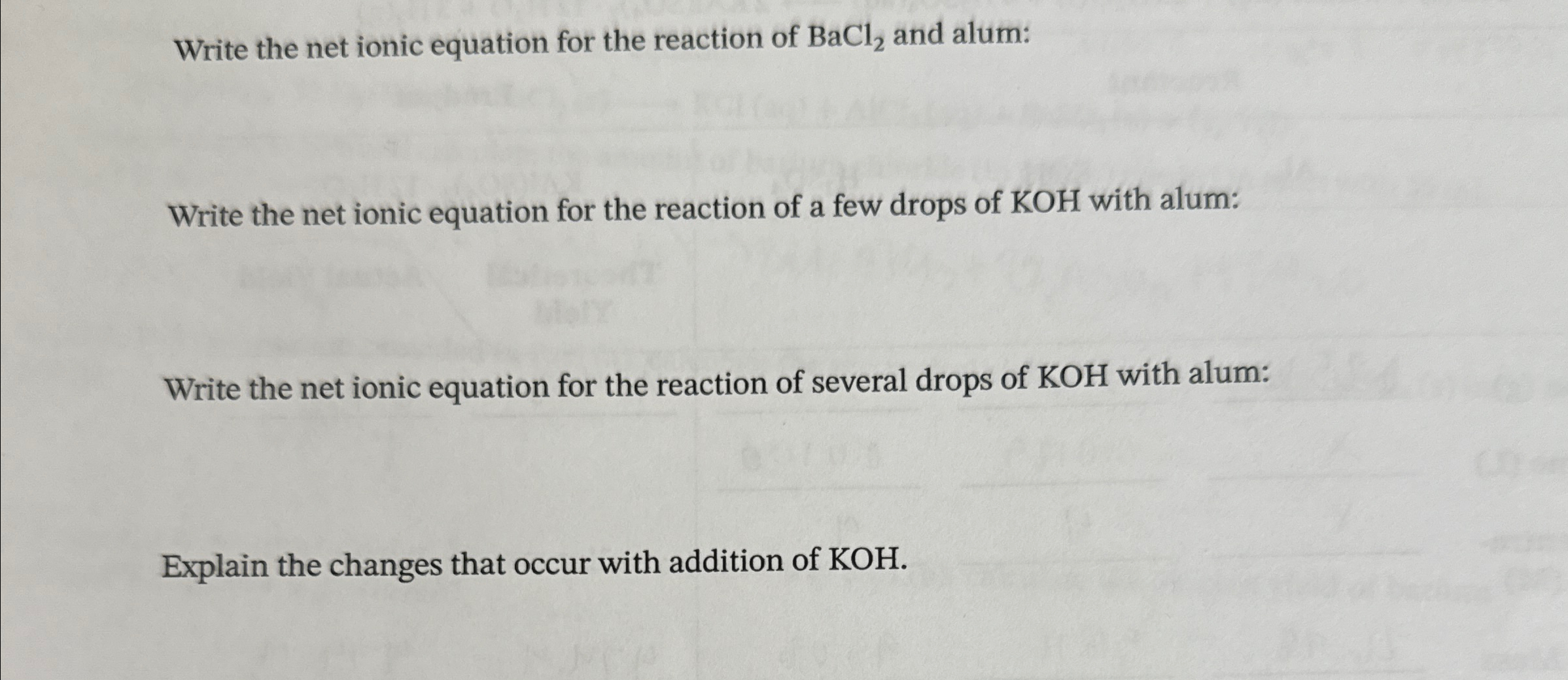 Write the net ionic equation for the reaction of | Chegg.com