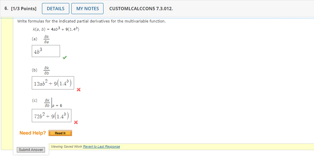 Solved Write formulas for the indicated partial derivatives | Chegg.com