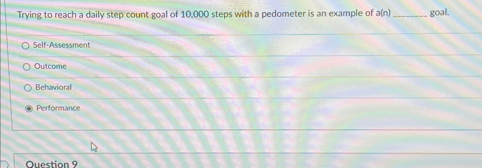 Solved Trying to reach a daily step count goal of 10,000 | Chegg.com