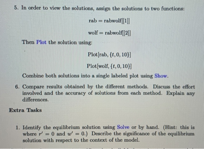 Mathematica 14: The Lotka-Volterra Equations аар Lab | Chegg.com