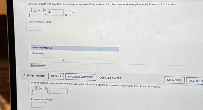 Solved Write an integral that quantifies the change in the | Chegg.com
