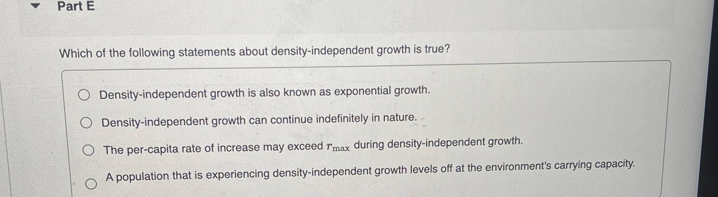 Solved Part EWhich of the following statements about | Chegg.com