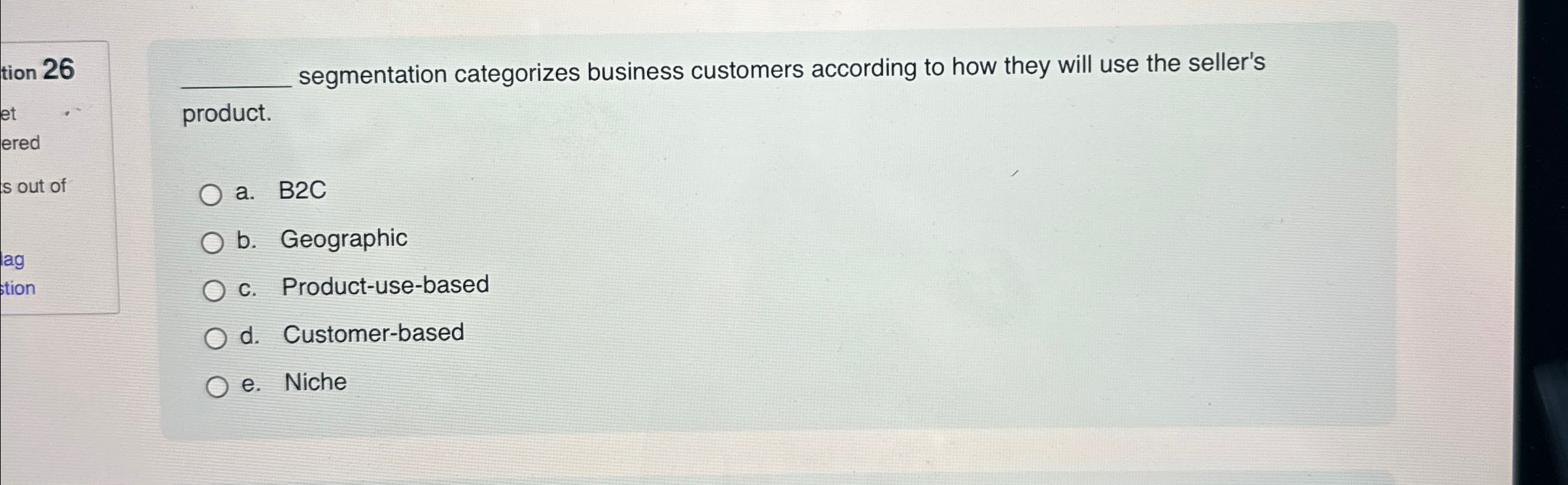 Solved q, ﻿segmentation categorizes business customers | Chegg.com
