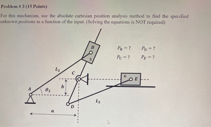 Problem # 3 (15 Points) For this mechanism, use the | Chegg.com