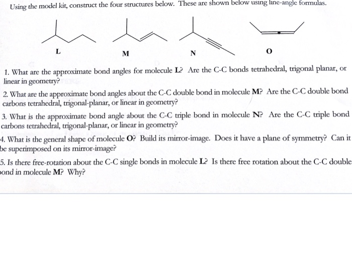 Solved Using the model kit, construct the four structures | Chegg.com
