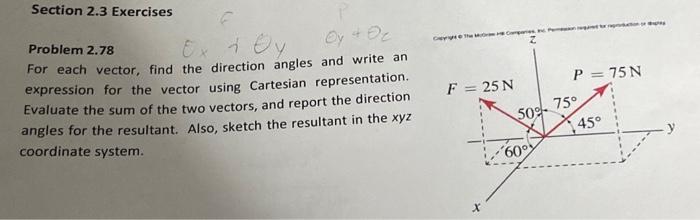 Solved Problem 2.78 For each vector, find the direction | Chegg.com