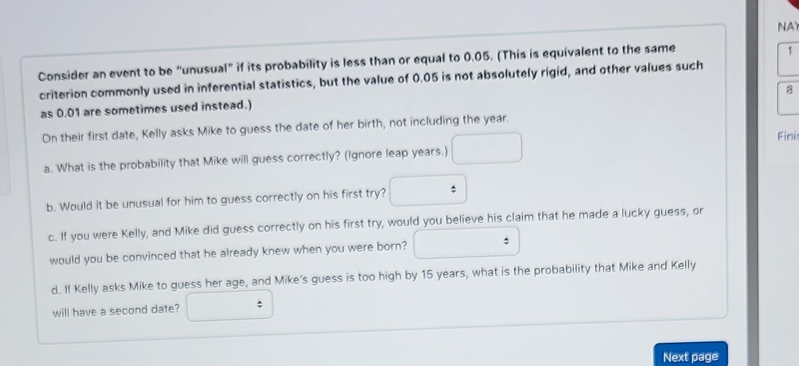 Solved Consider An Event To Be unusual If Its Probability Chegg solved-consider-an-event-to-be-unusual-if-its-probability-chegg