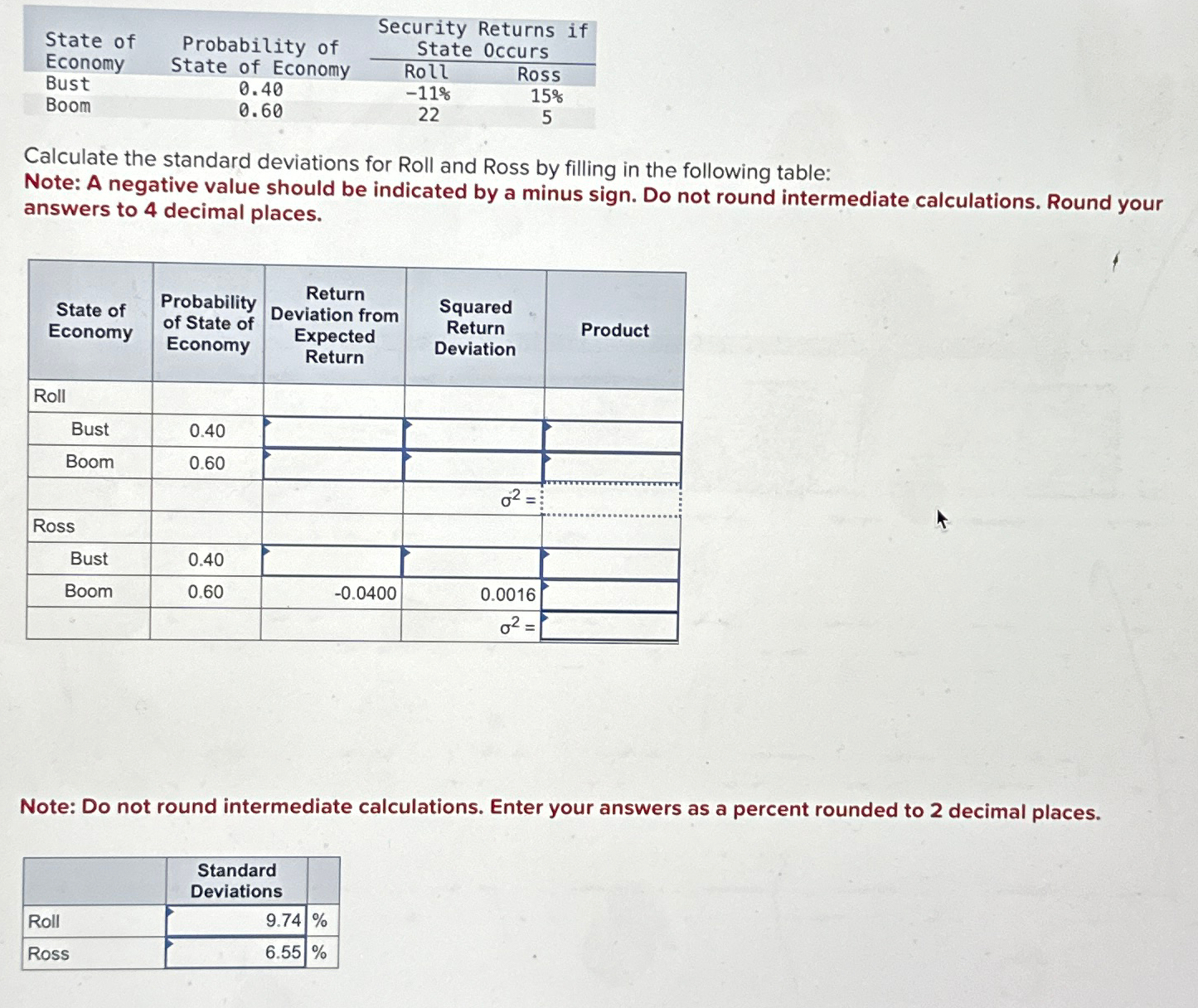 Solved \table[[State of,Probability of,\table[[Security | Chegg.com