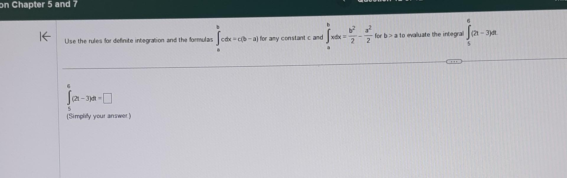 Solved Use the rules for definite integration and the | Chegg.com