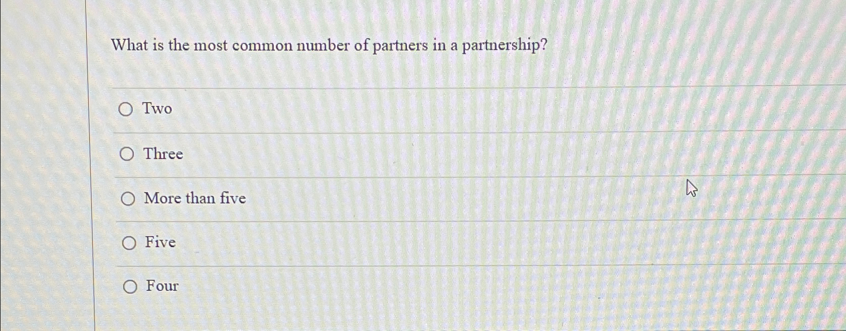 Solved What is the most common number of partners in a | Chegg.com
