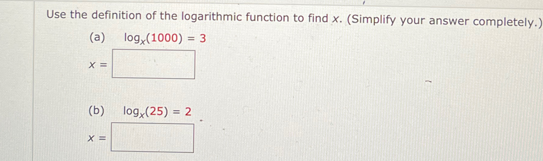 Solved log9(x)=3x=Use the definition of the logarithmic | Chegg.com