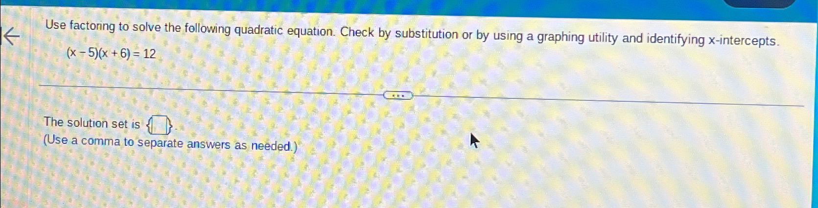 Solved Use factoring to solve the following quadratic | Chegg.com