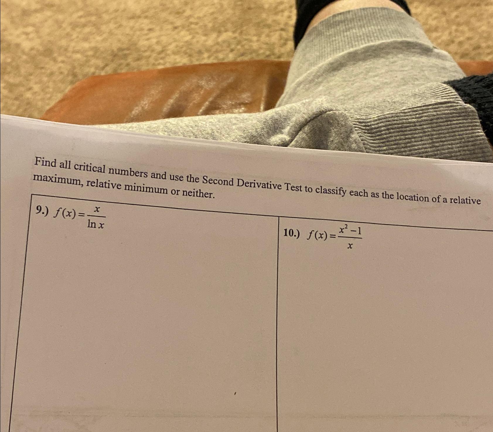 Solved Find all critical numbers and use the Second | Chegg.com
