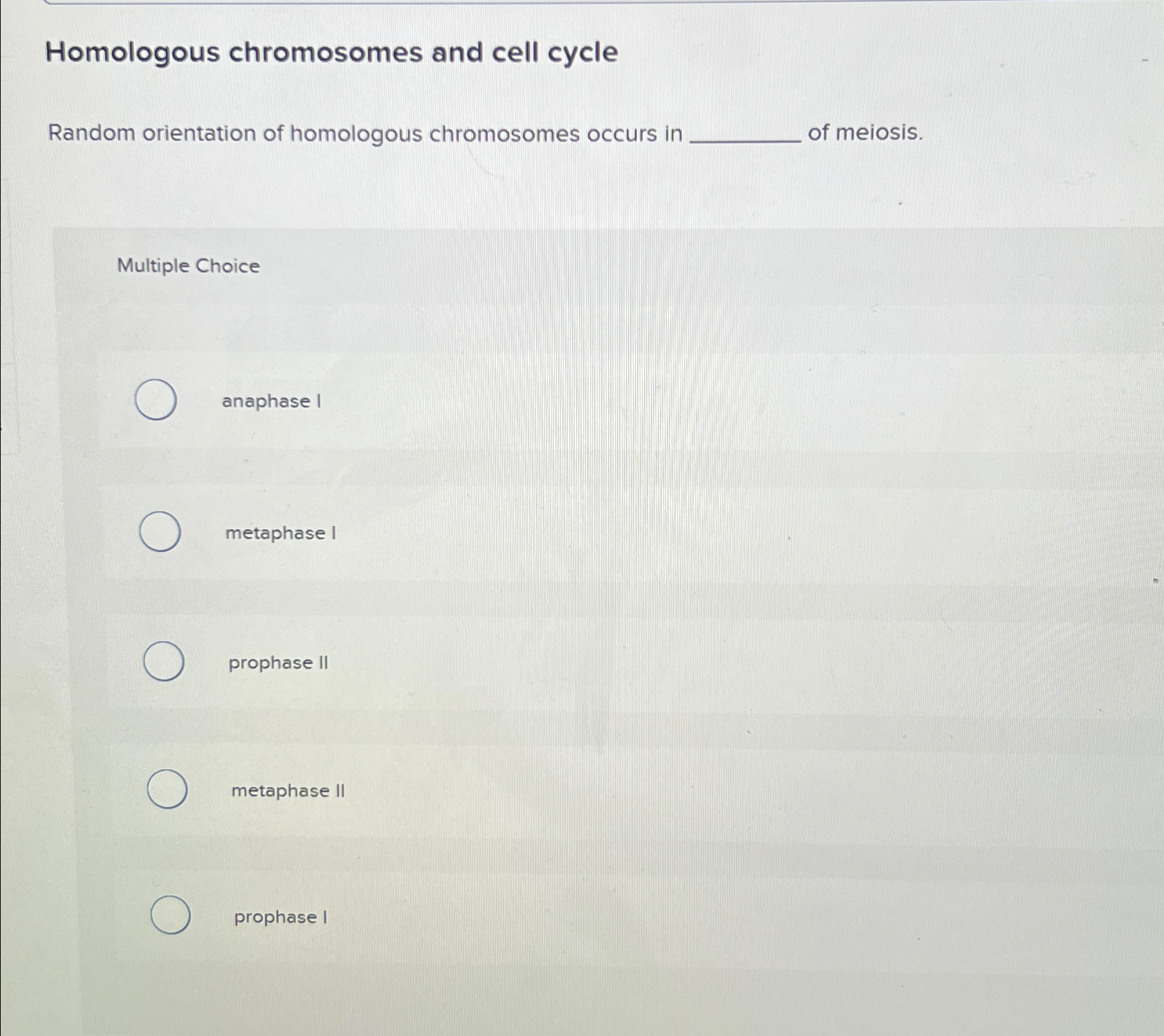Solved Homologous chromosomes and cell cycleRandom | Chegg.com