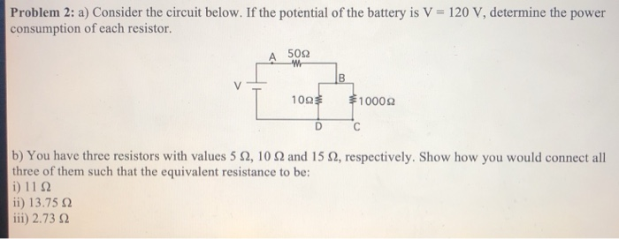 Solved Problem 2: a) Consider the circuit below. If the | Chegg.com