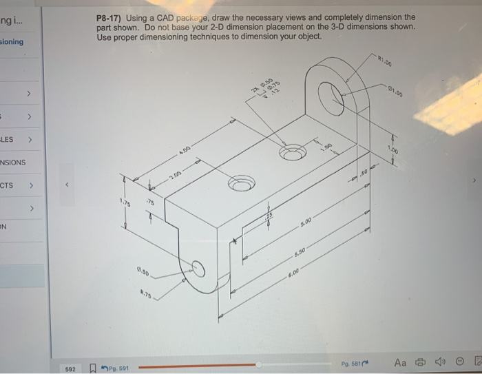 Solved ngi.. P8-17) Using a CAD package, draw the necessary | Chegg.com