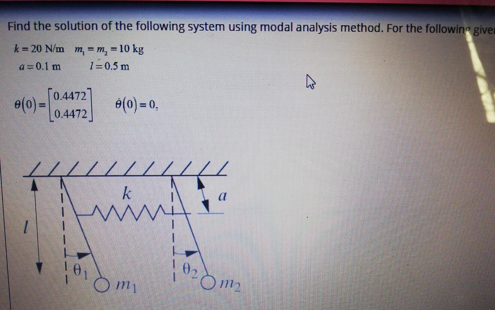 Solved Find the solution of the following system using modal | Chegg.com