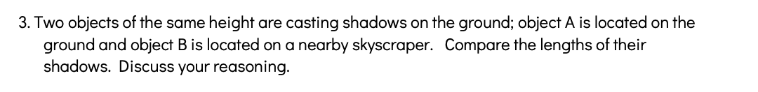 Solved Two objects of the same height are casting shadows on | Chegg.com