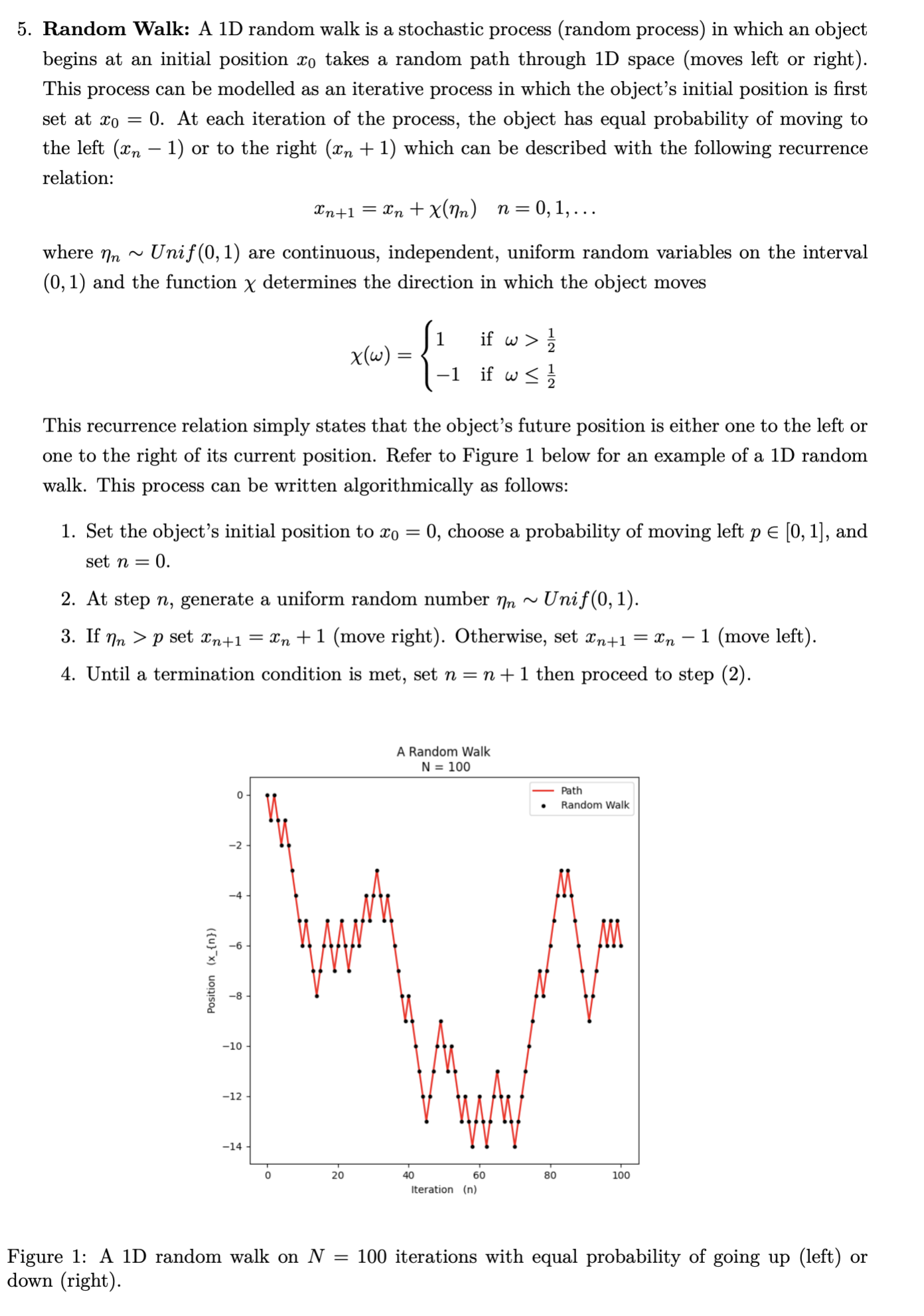 Solved (a) ﻿Create a python script called RandomWalk.py. | Chegg.com