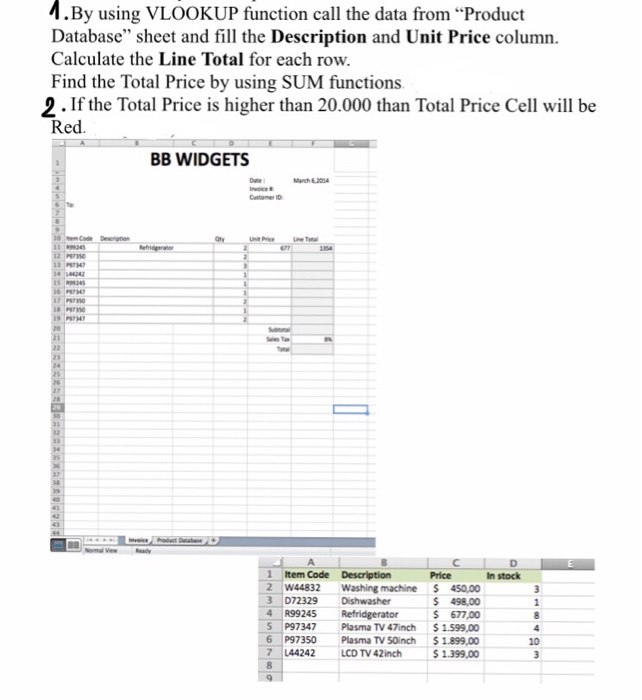 Solved 1.By using VLOOKUP function call the data from | Chegg.com