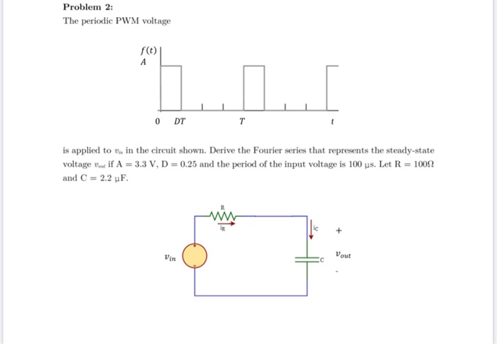 Solved Problem 2: The periodic PWM voltage f(0) | 0 DT is | Chegg.com