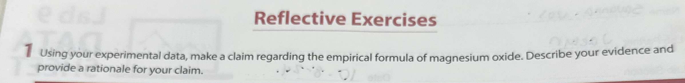 Solved Reflective Exercises1 ﻿Using your experimental data, | Chegg.com