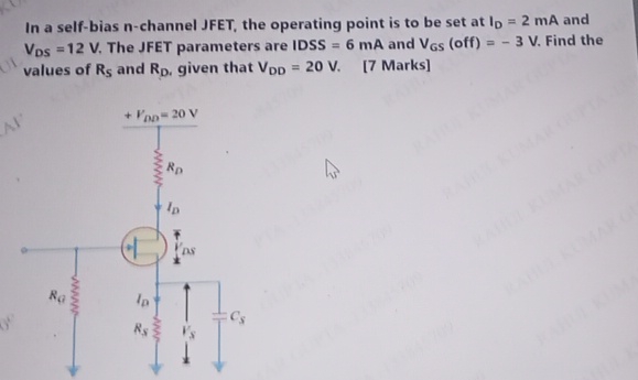 Solved In a self-bias n-channel JFET, the operating point is | Chegg.com