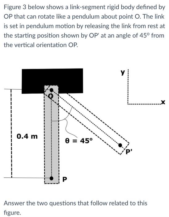 Solved Figure 3 below shows a link-segment rigid body | Chegg.com