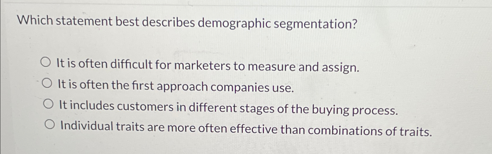 Solved Which statement best describes demographic | Chegg.com