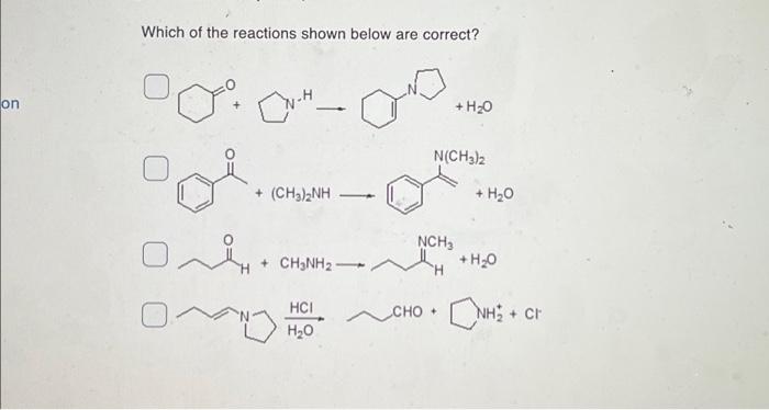 Solved Which of the reactions shown below are correct? | Chegg.com