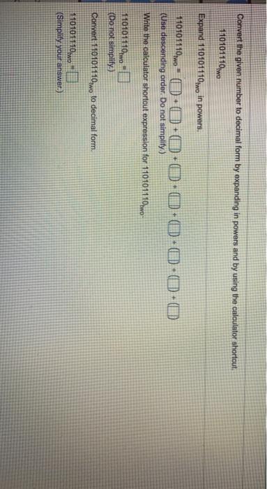 Solved Convert the given number to decimal form by expanding | Chegg.com