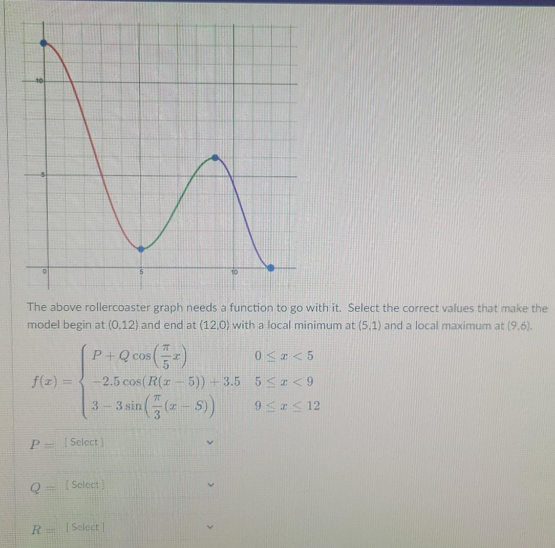 Solved TO The above rollercoaster graph needs a function to | Chegg.com