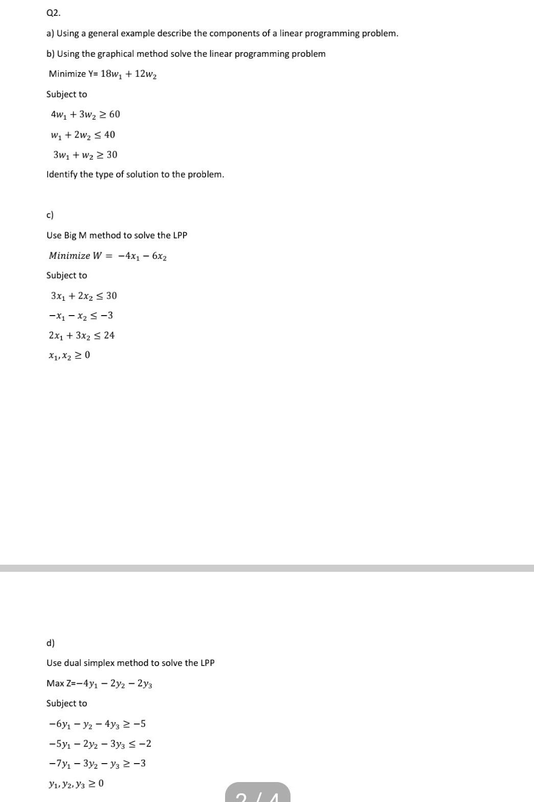 Solved Q2. a) Using a general example describe the | Chegg.com