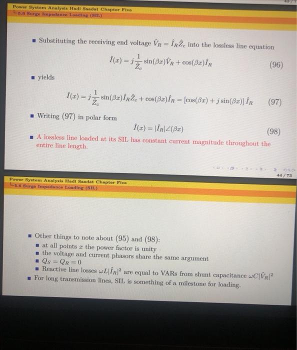 Solved 3 Surge Impedance Loading – 10 points A transmission | Chegg.com