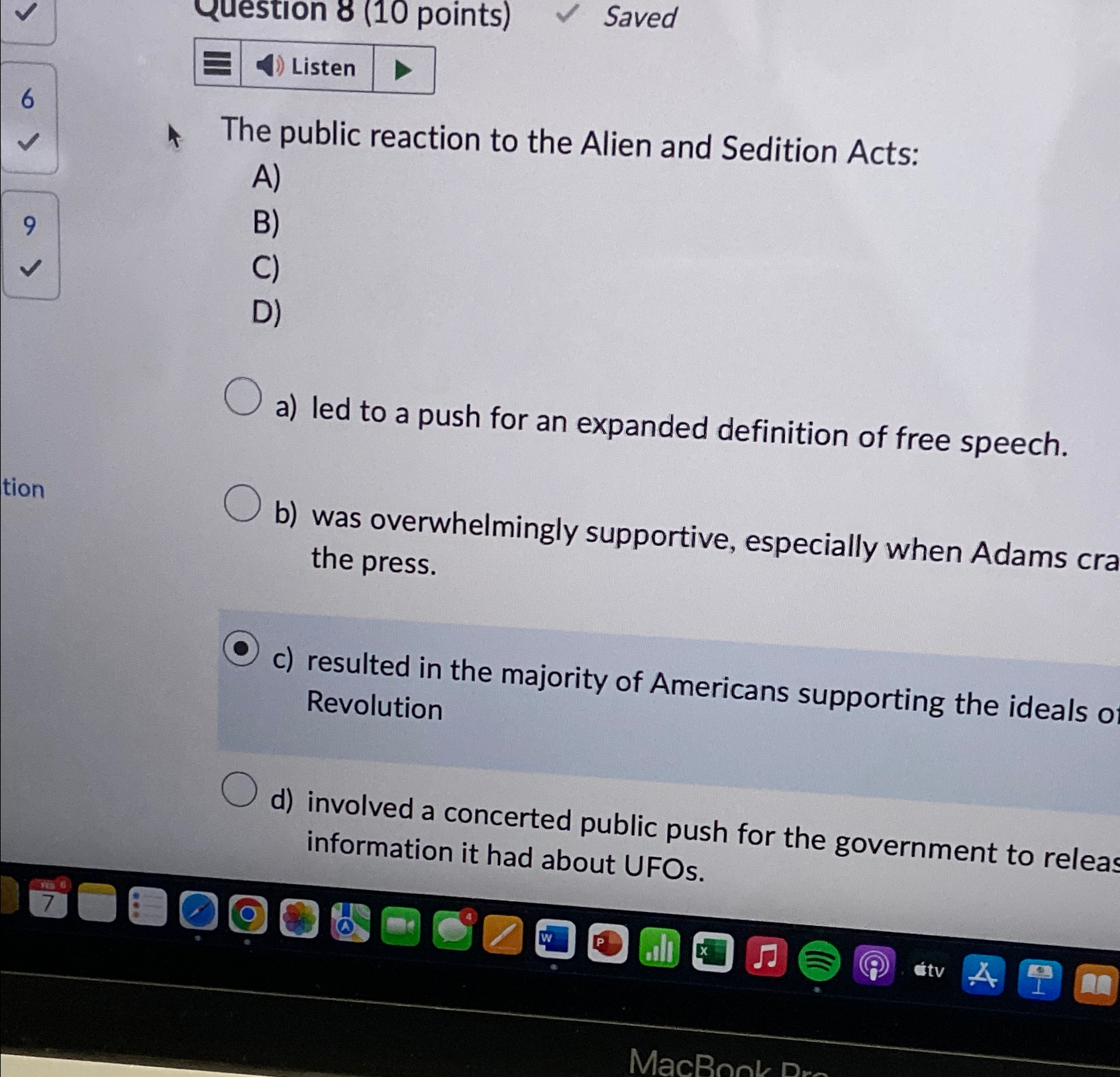 Solved The public reaction to the Alien and Sedition | Chegg.com