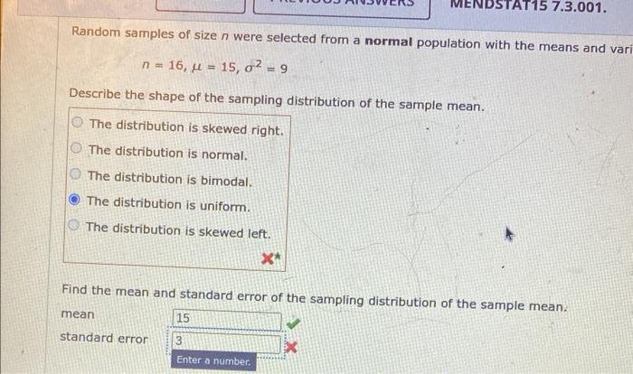 Solved Random samples of size n were selected from a normal | Chegg.com