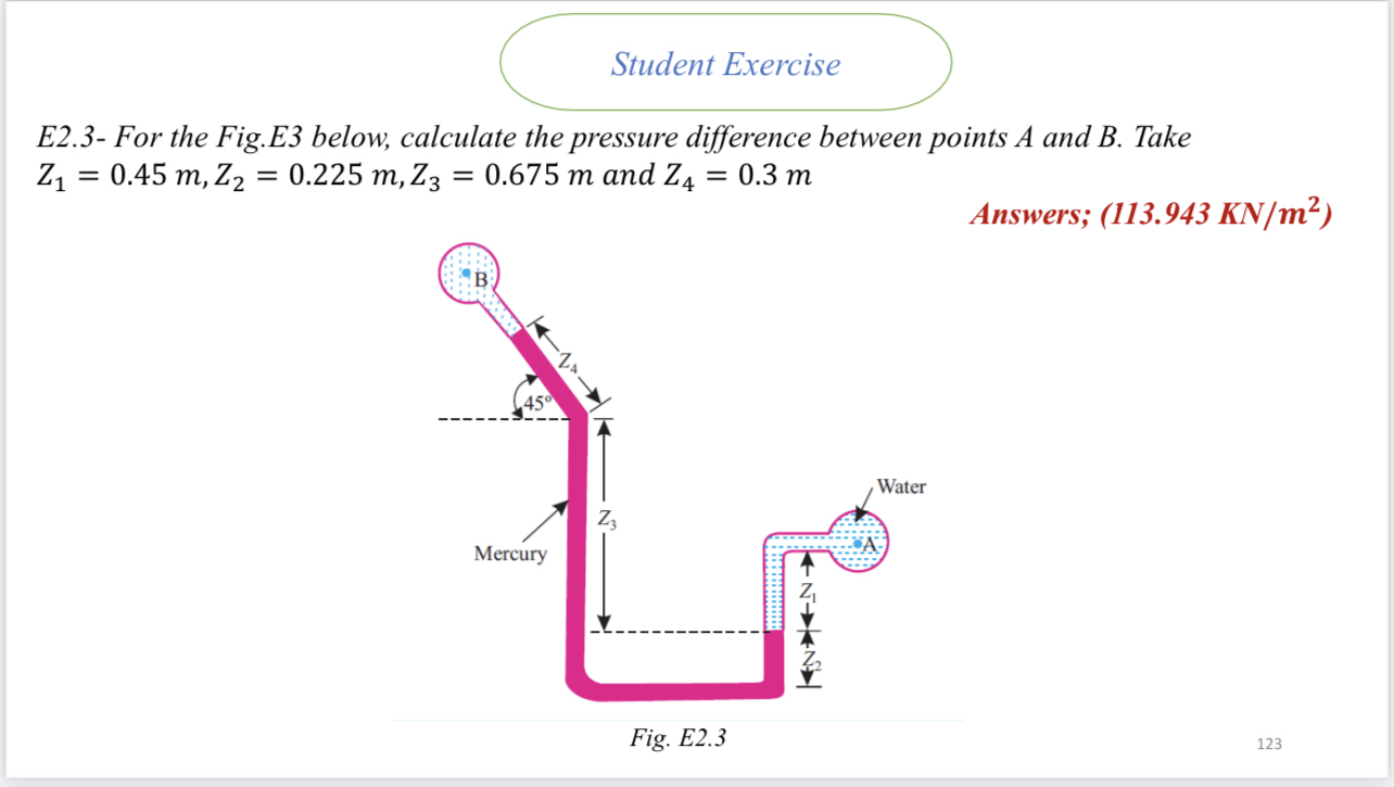 [Solved]: Student Exercise E2.3- For the Fig.E3 below, calcu