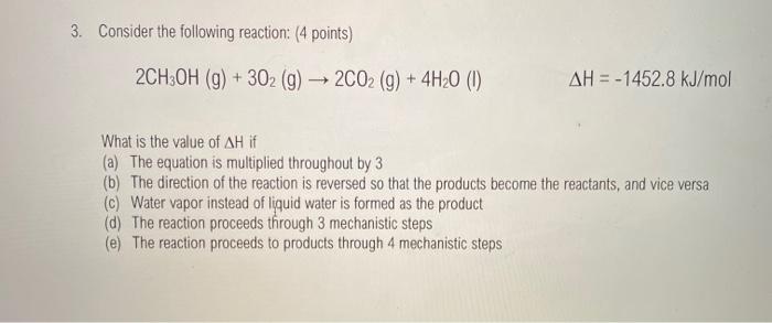 Solved 1. Calculate the standard enthalpy change for the | Chegg.com