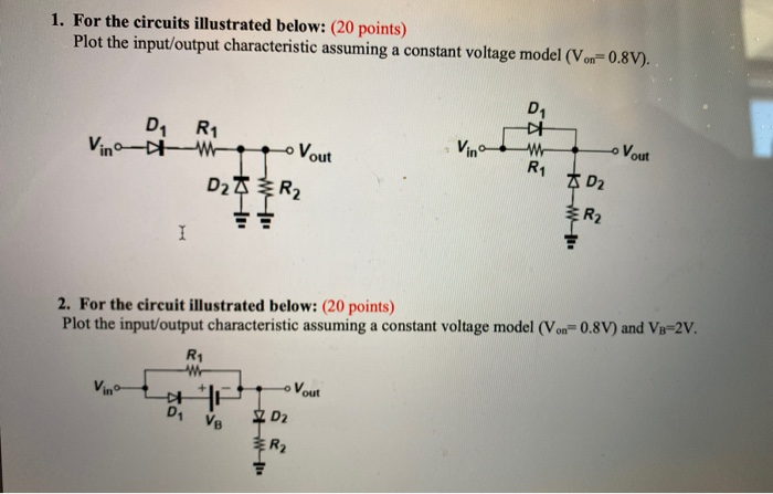 Solved 1. For the circuits illustrated below: (20 points) | Chegg.com