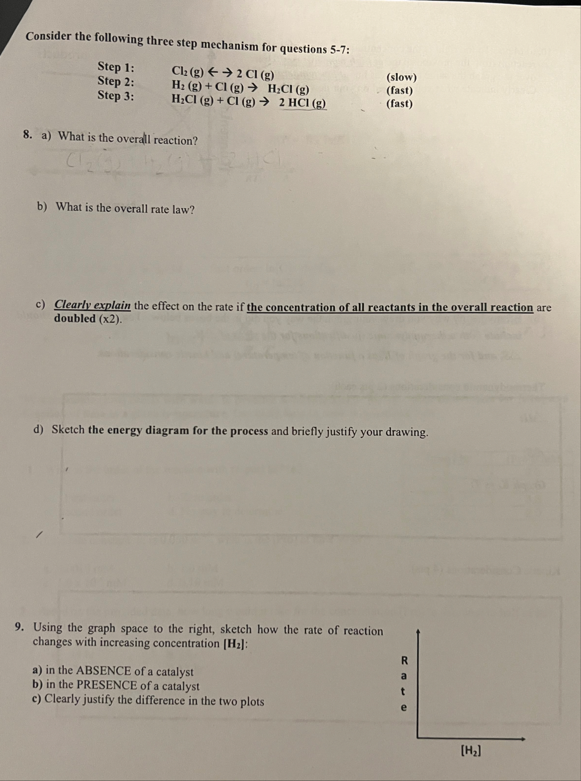 Solved Consider the following three-step mechanism for | Chegg.com