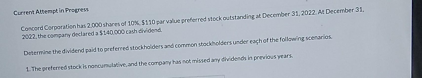 Solved Current Attempt in Progress Concord Corporation has | Chegg.com