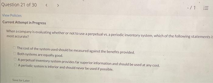 Solved ew Policies urrent Attempt in Progress When a company | Chegg.com