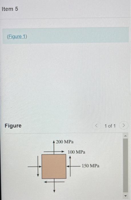 Solved Item 5 (Figure 1) Figure 200 MPa 100 MPa | Chegg.com