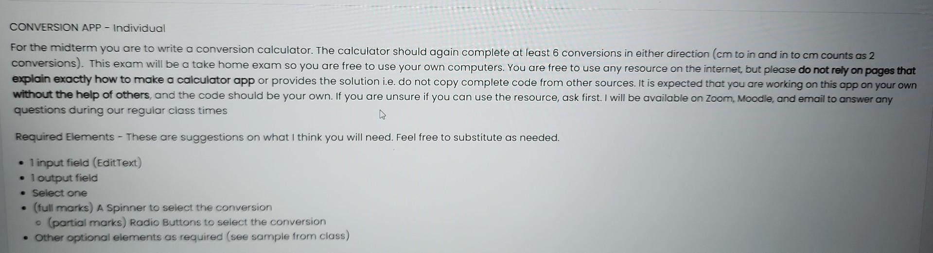 Solved For the midterm you are to write a conversion | Chegg.com