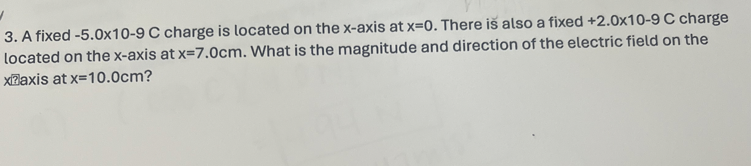 Solved How to solve A fixed -5.0×10-9C ﻿charge is located on | Chegg.com