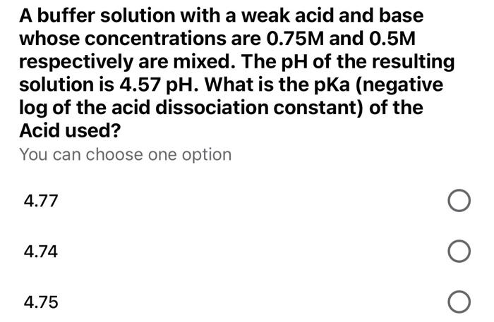 Solved A buffer solution with a weak acid and base whose | Chegg.com