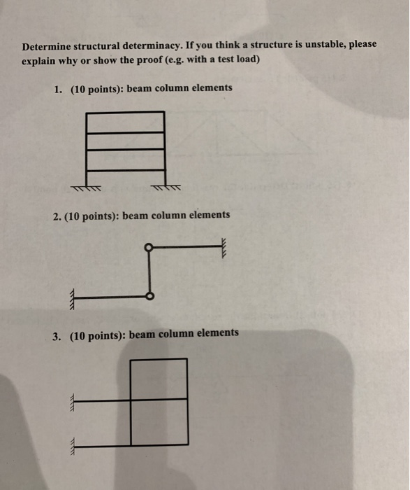 Solved Determine structural determinacy. If you think a | Chegg.com