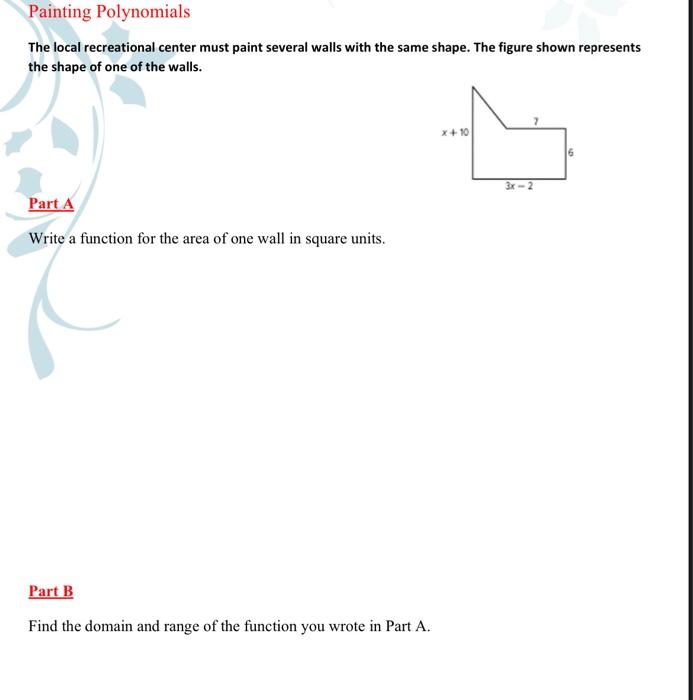 Solved Part AWrite a function for the area of one wall in | Chegg.com